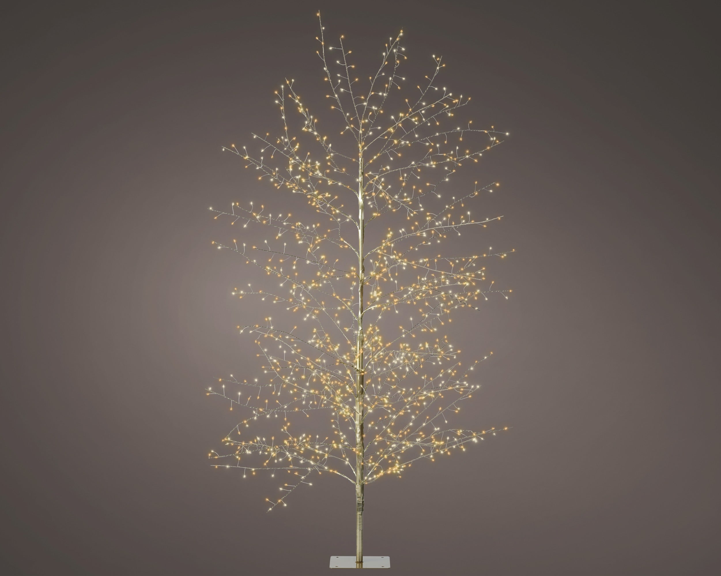 5 FT 1350 LED Warm White Micro Tree With Gold Trunk