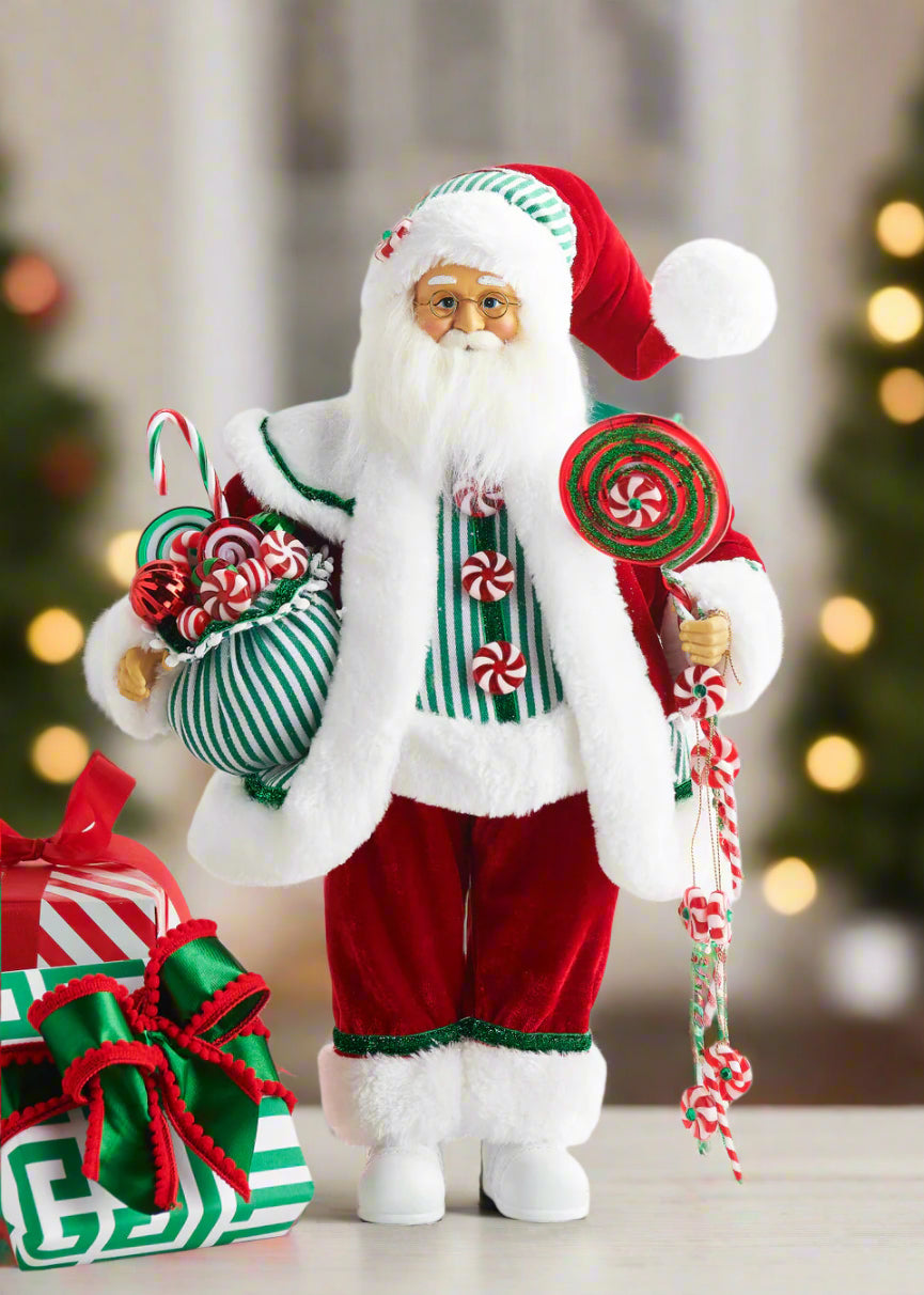 18" Peppermint Santa – The Christmas Palace