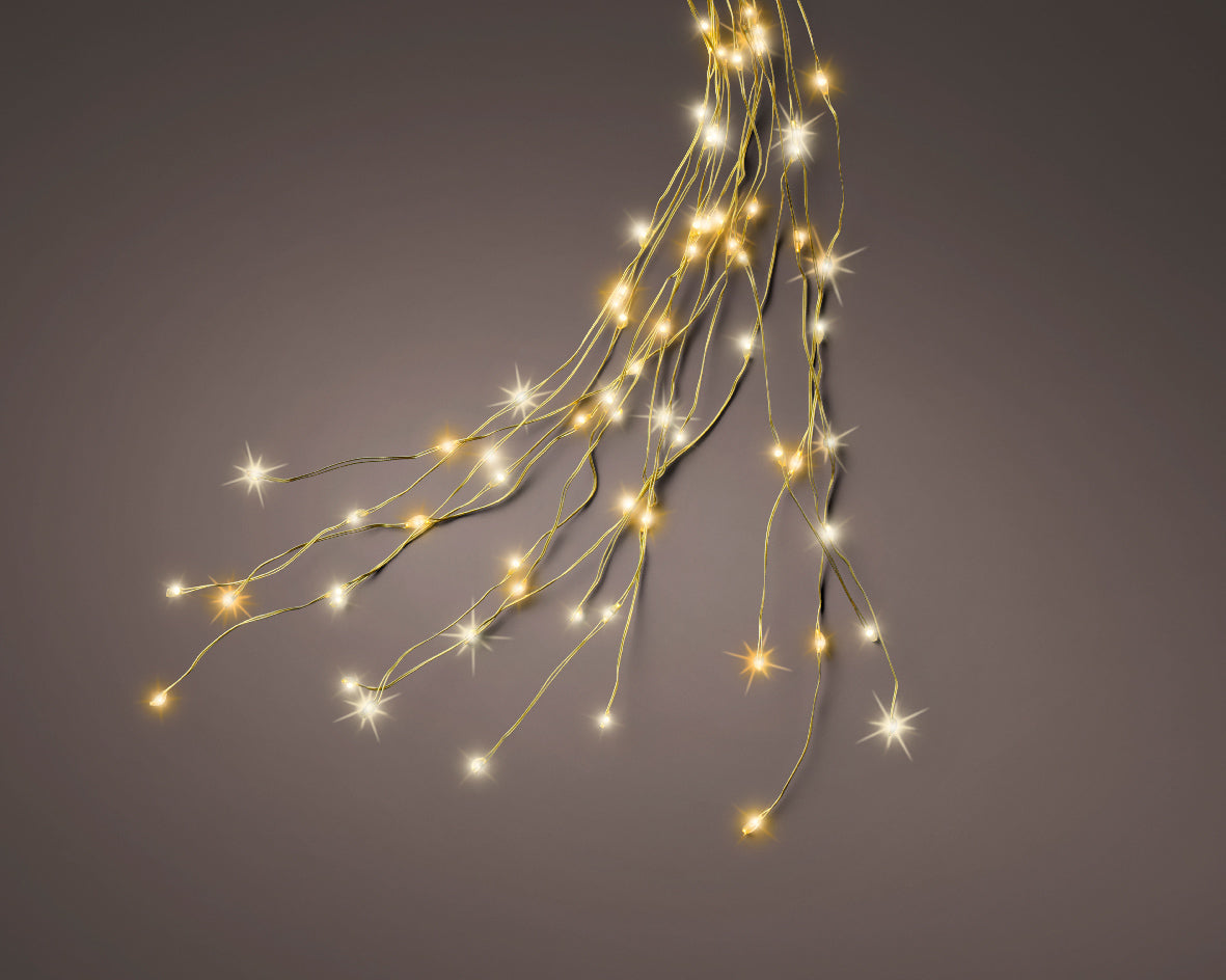 8 FT 832 Micro LED Warm White & Classic White Bunch Lights With Gold W